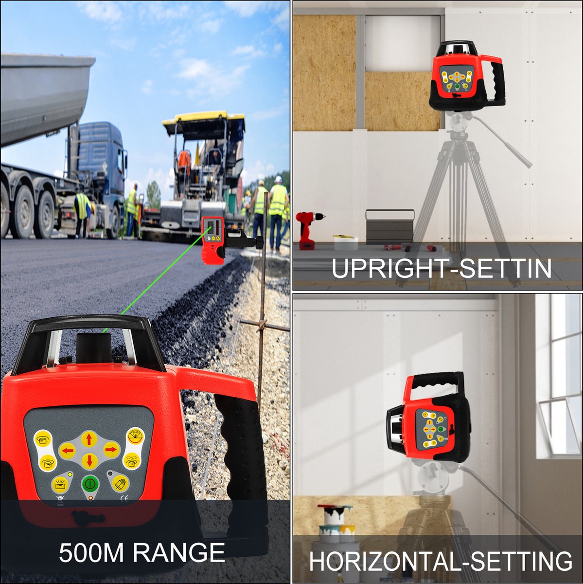Laserwaterpas - 360° roterende laserwaterpaskit - Zelfnivellerend ...