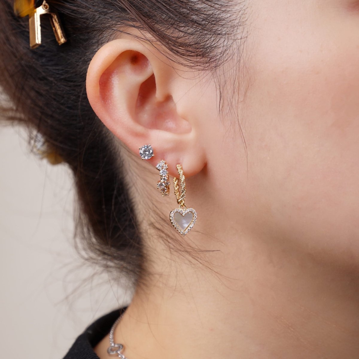 Dottilove - Shelly Hart Plated Oorbellen - Zilver - Minimalistisch ...