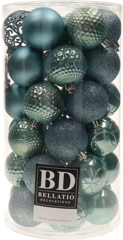 Bellatio Decorations Kerstballen mix - 74-delig - mintgroen en ijsblauw ...