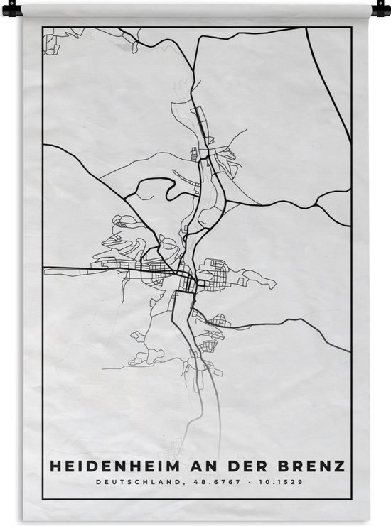 Wandkleed - Wanddoek - Heidenheim an der Brenz - Plattegrond - Kaart ...