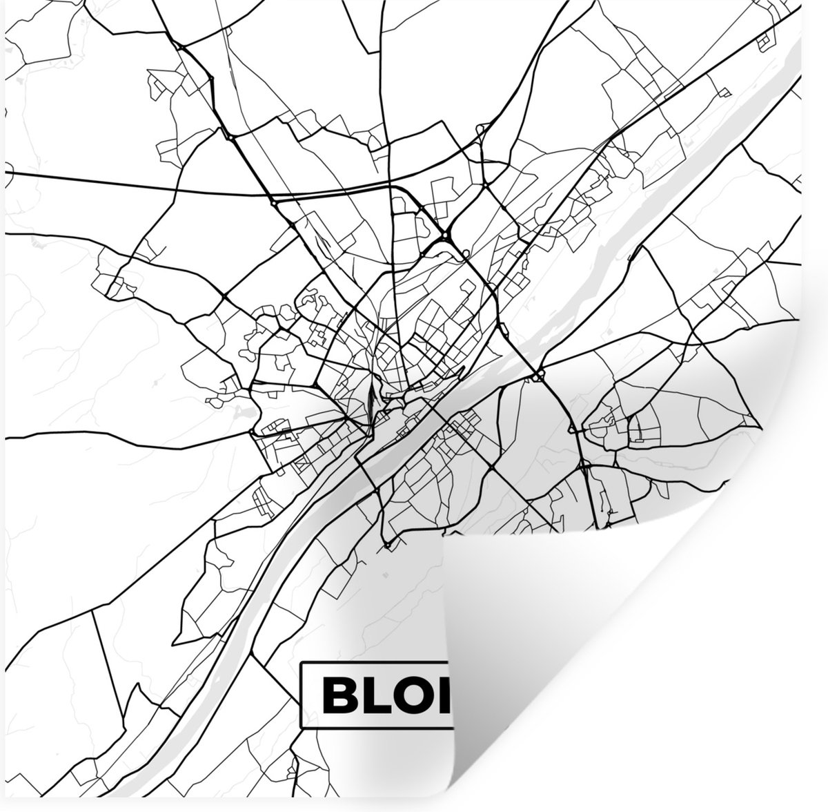 Stickers muraux - Plan de ville - Blois - Plan d'étage - Carte - France ...