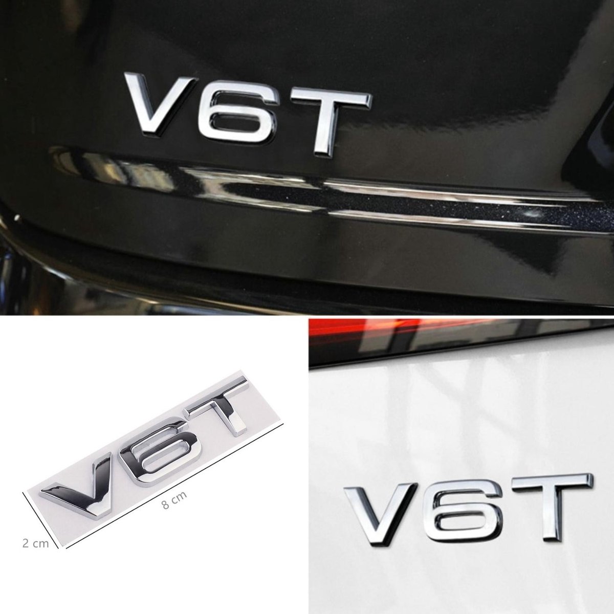 Auto Embleem V6T - Zelfklevende Badge - V6 Logo voor Audi, BMW en ...