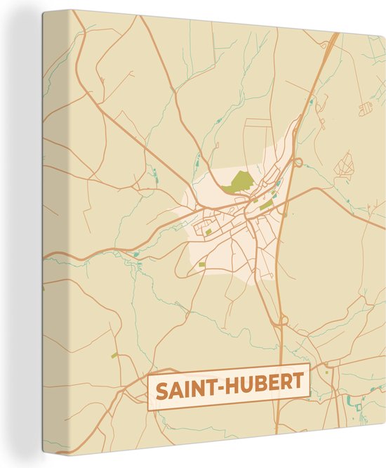 Canvas Schilderij Saint-Hubert - Vintage - Kaart - Plattegrond ...