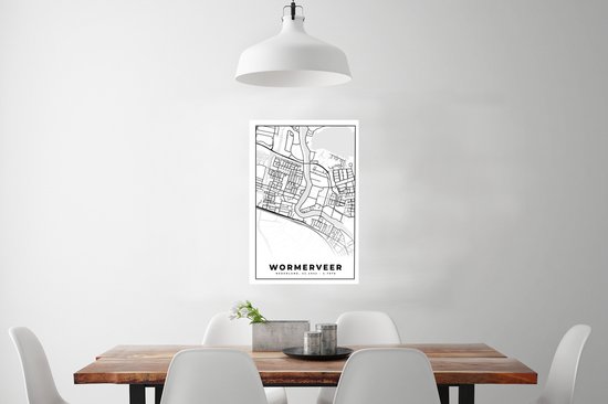 Poster Wormerveer - Kaart - Plattegrond - Stadskaart - 60x90 cm | bol.com
