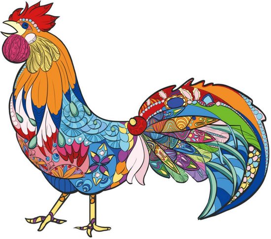 VinkToys® Legpuzzel - Haan A3 - Houten jigsaw puzzel Kip - Houten ...