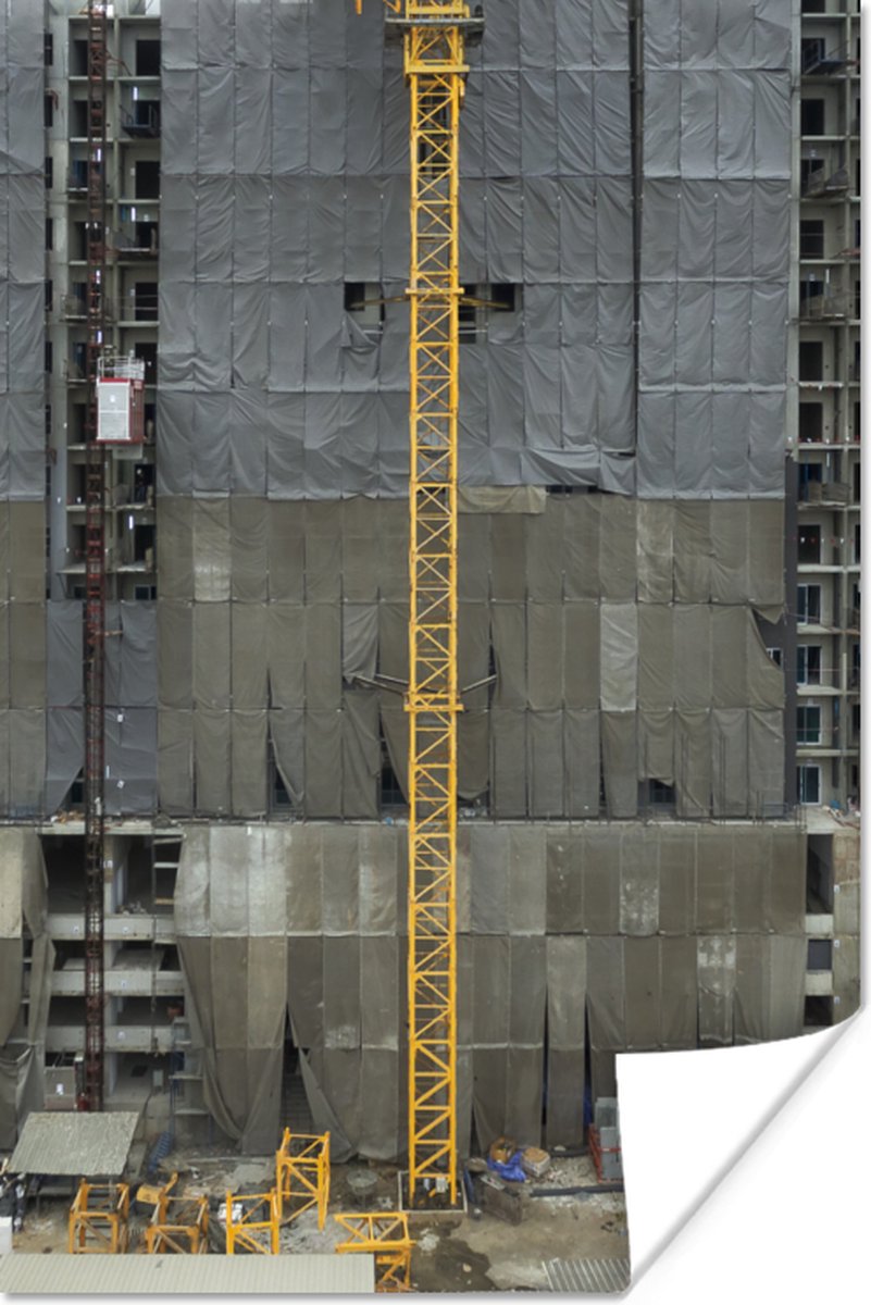 Poster Beton - Bouwen - Kraan - 80x120 cm | bol.com