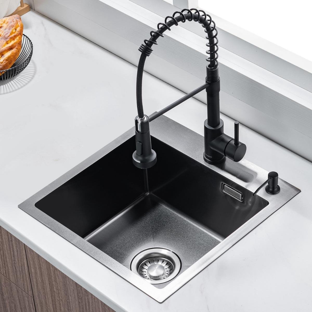 LOMAZOO Spoelbak Antraciet 45x45 – Spoelbak Keuken - Spoelbakken Keuken ...