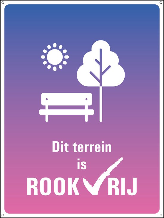 Rookvrij terrein bord - dibond 300 x 225 mm | bol.com