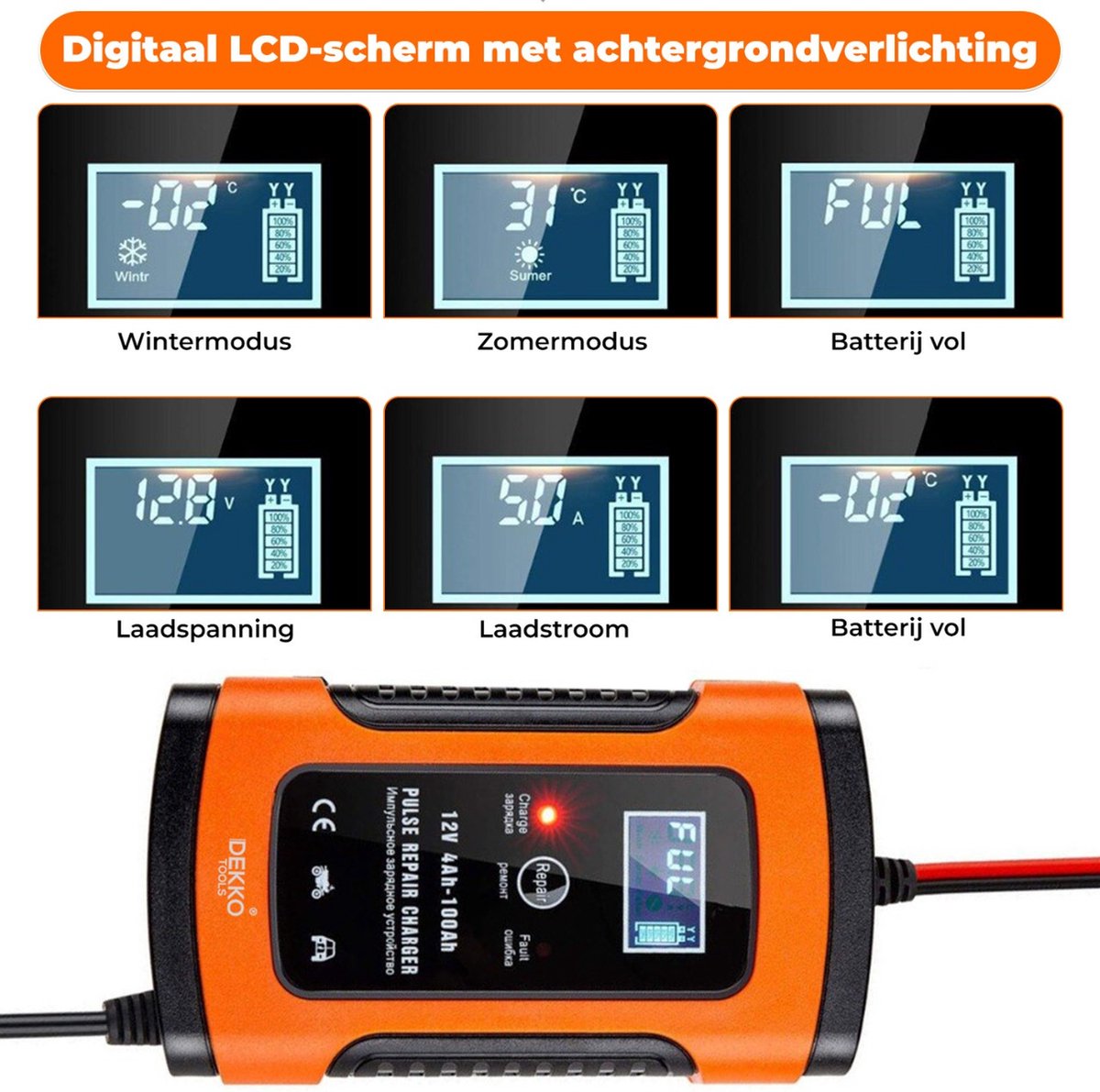 Dekko Tools Acculader - Druppellader - Auto - Universeel - 12V - 4Ah ...