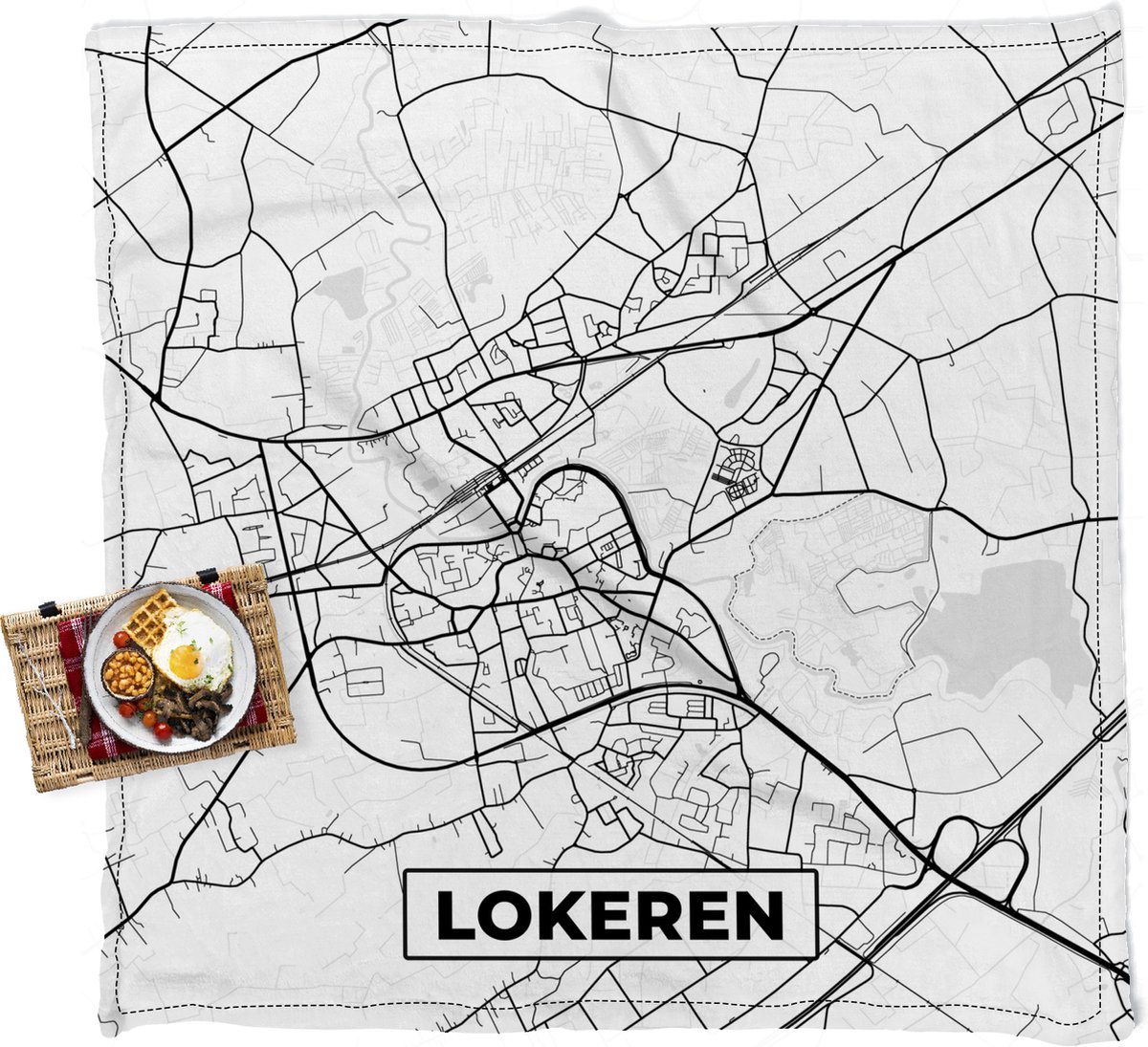 Picknickkleed - Buitenkleed - België – Lokeren – Stadskaart – Kaart ...