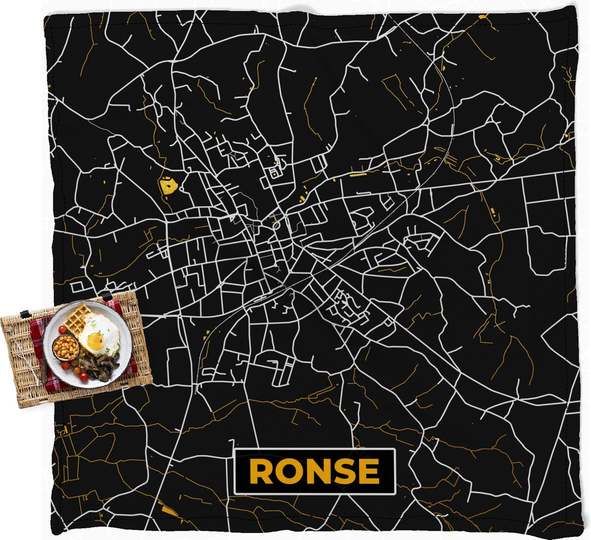 Picknickkleed - Buitenkleed - Goud - Ronse - Plattegrond - Stadskaart ...