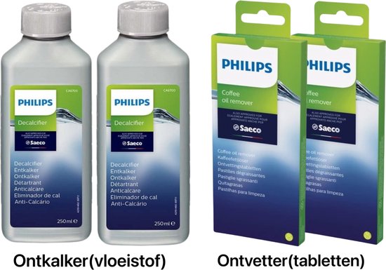 Philips - Saeco - Ontkalker + Reinigingstabletten (oil remover) - Voor ...