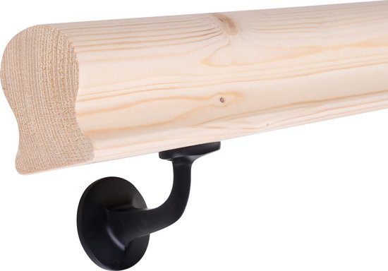 Houten trapleuning met sleutelgat profiel 47x75mm - Grenenhout - 150cm ...