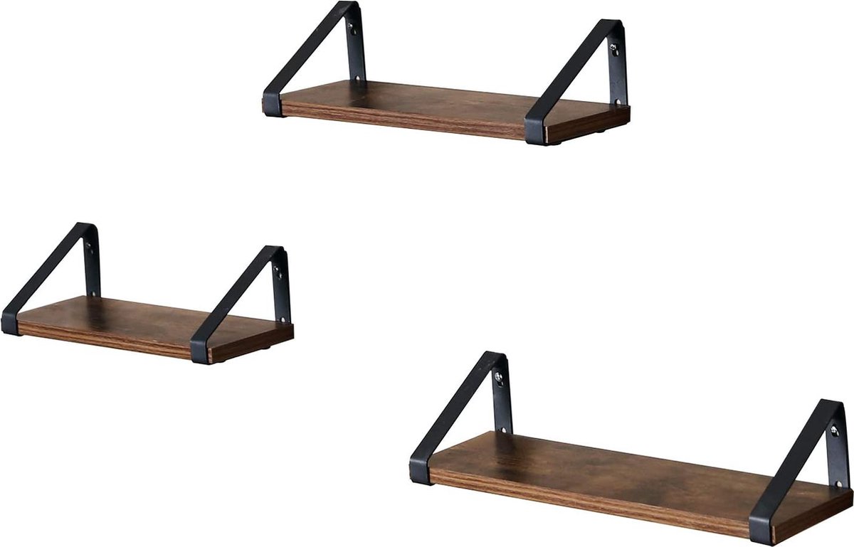 Muurplanken - Set van 3 - Industrieel - Wandplank | bol.com