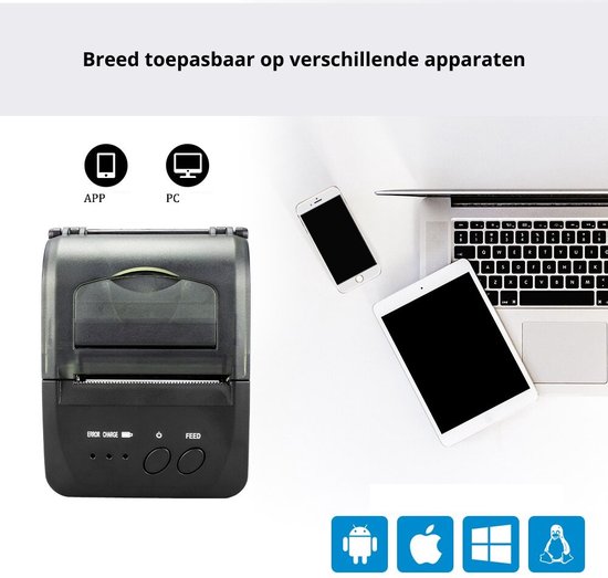Bonprinter - Thermische Kassabonprinter - Bluetooth, hoge snelheid ...