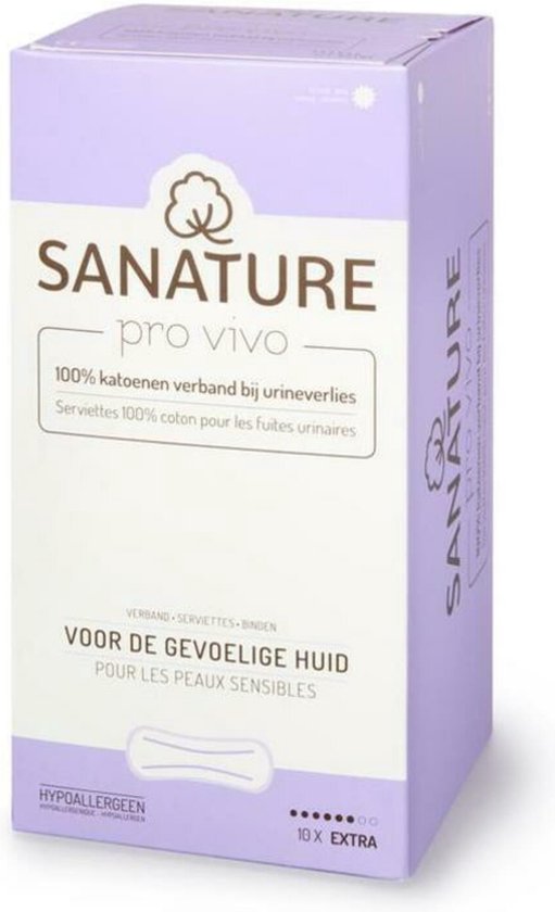 Sanature - Incontinentieverband Super Pro Vivo - 100% Katoen - 10 stuks | bol.com