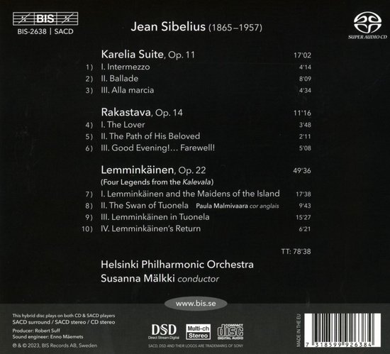 Helsinki Philharmonic Orchestra & Susanna Mälkki - Sibelius: Karelia Suite / Rakastava... | bol