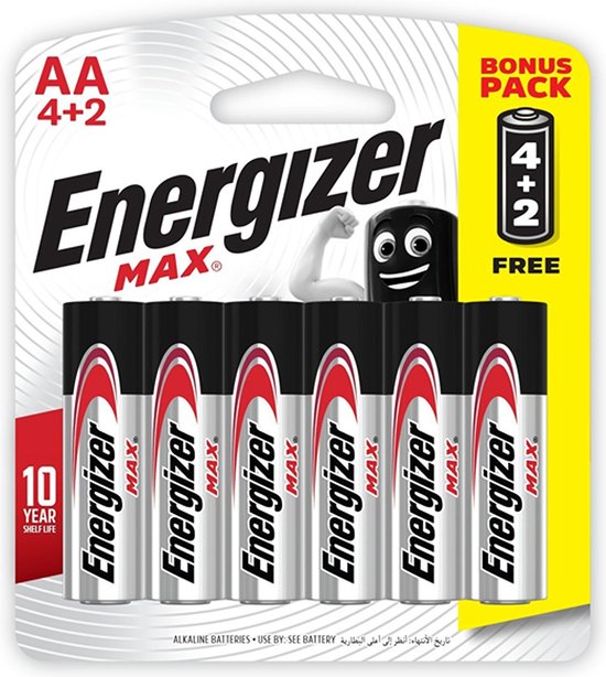 Energizer Max AA Alkaline 4+2 Single-use battery | bol