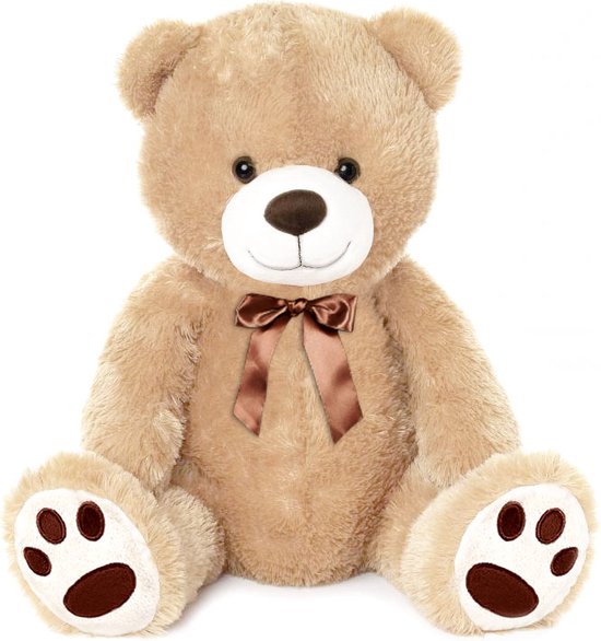 Teddybeer met Strik Pluche Knuffel (Bruin) XXL 100 cm [Bear Beer Beren ...