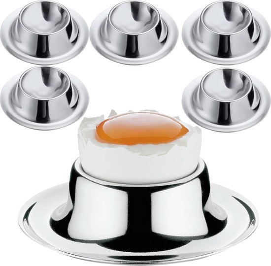 Eierdopjes roestvrij staal, 6 stuks eierdopjes, Ø 8,5 cm, eierdopset ...