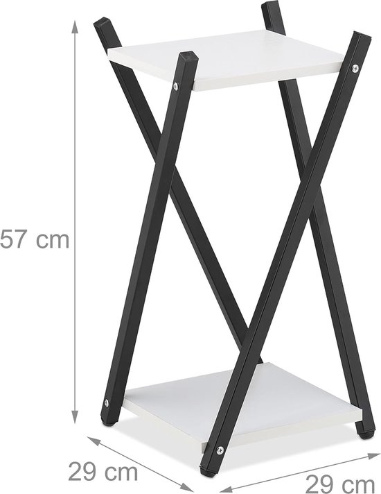 plantentafel binnen, 2 etages met houtlook, laag, moderne plantenstandaard, HBD 57 x... | bol