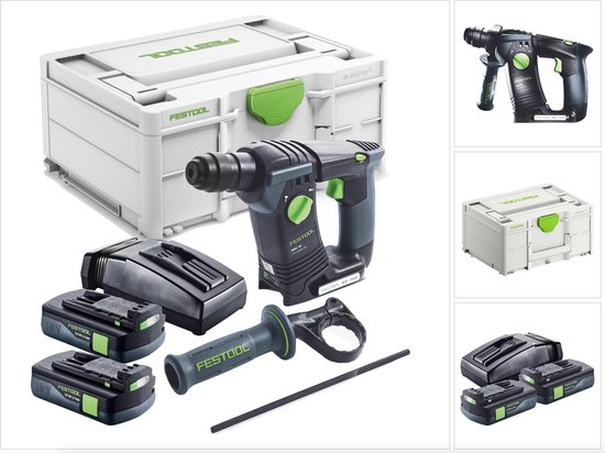 Festool BHC 18-Basic accuboormachine 18 V 1,8 J SDS Plus Brushless + 2x ...