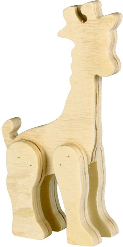 Giraffe - Hout 3D Staand - Hobby & DIY - Duurzaam & Onbehandeld Hout ...