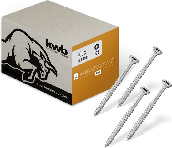 kwb houtschroeven 200 stuks houtschroeven spaanplaatschroeven houtschroeven... | bol