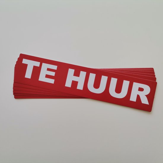 Immo Sticker "TE HUUR" 43 x9 cm set van 15 stuks | bol