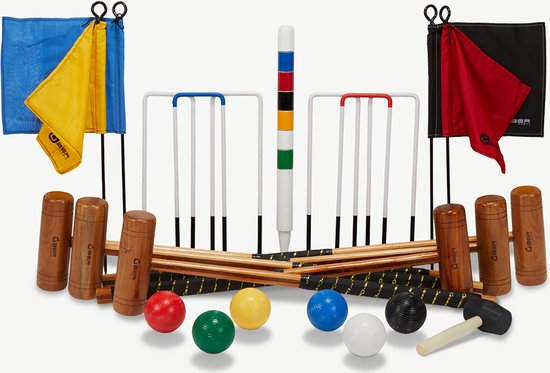 Croquet set - Origineel Engels Tuinspel - 6 persoons Croquet draag Tas ...
