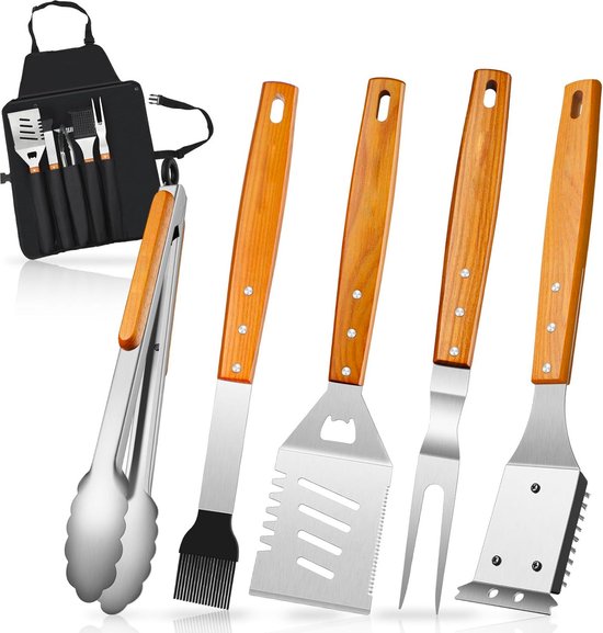 BBQ Set - BBQ Accesoires - BBQ Gereedschap - 5-delig BBQ Set - 4-in-1 ...
