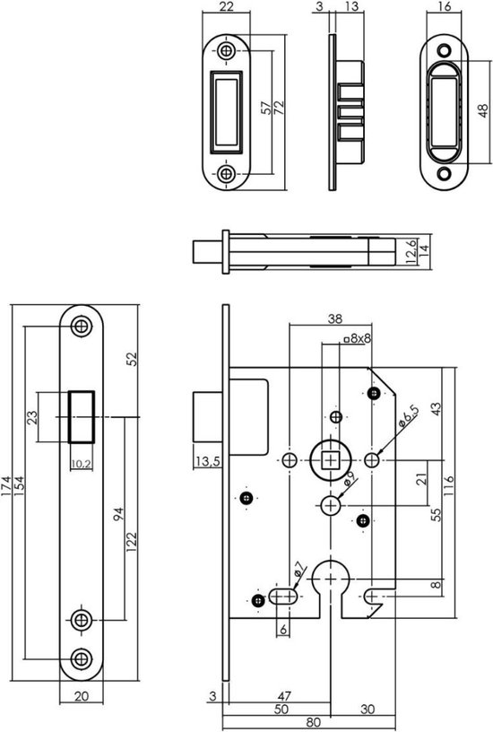 Insteekslot Zwart - Dag-en Nachtslot - Met Magnetische Dagschoot ...