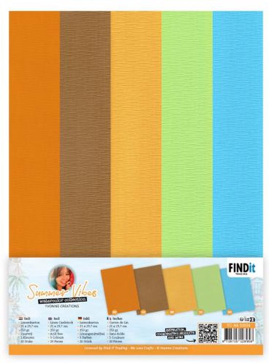Linen Cardstock Pack - A4 - Yvonne Creations - Summer Vibes | bol