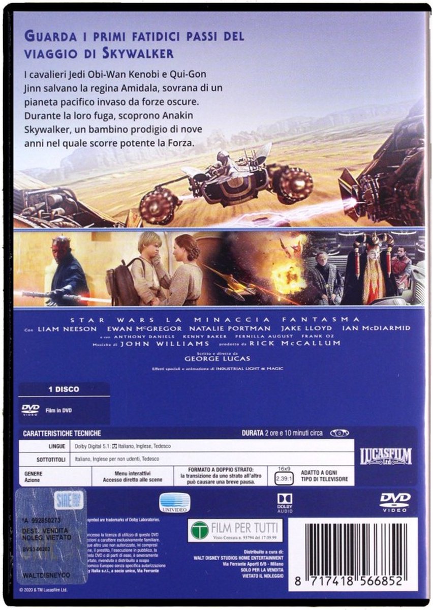 Star Wars: Episode I - The Phantom Menace [DVD] (Dvd), Jake Lloyd | Dvd ...
