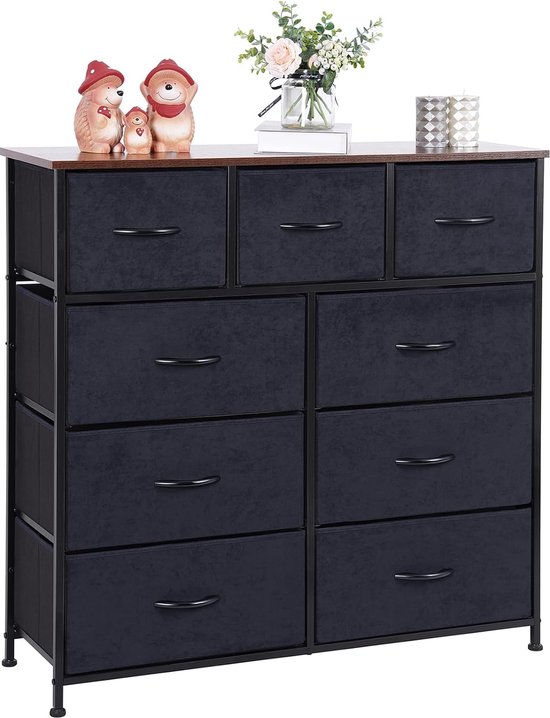 Commode met laden van stof, dressoir met 9 stoffen laden, ladekast ...