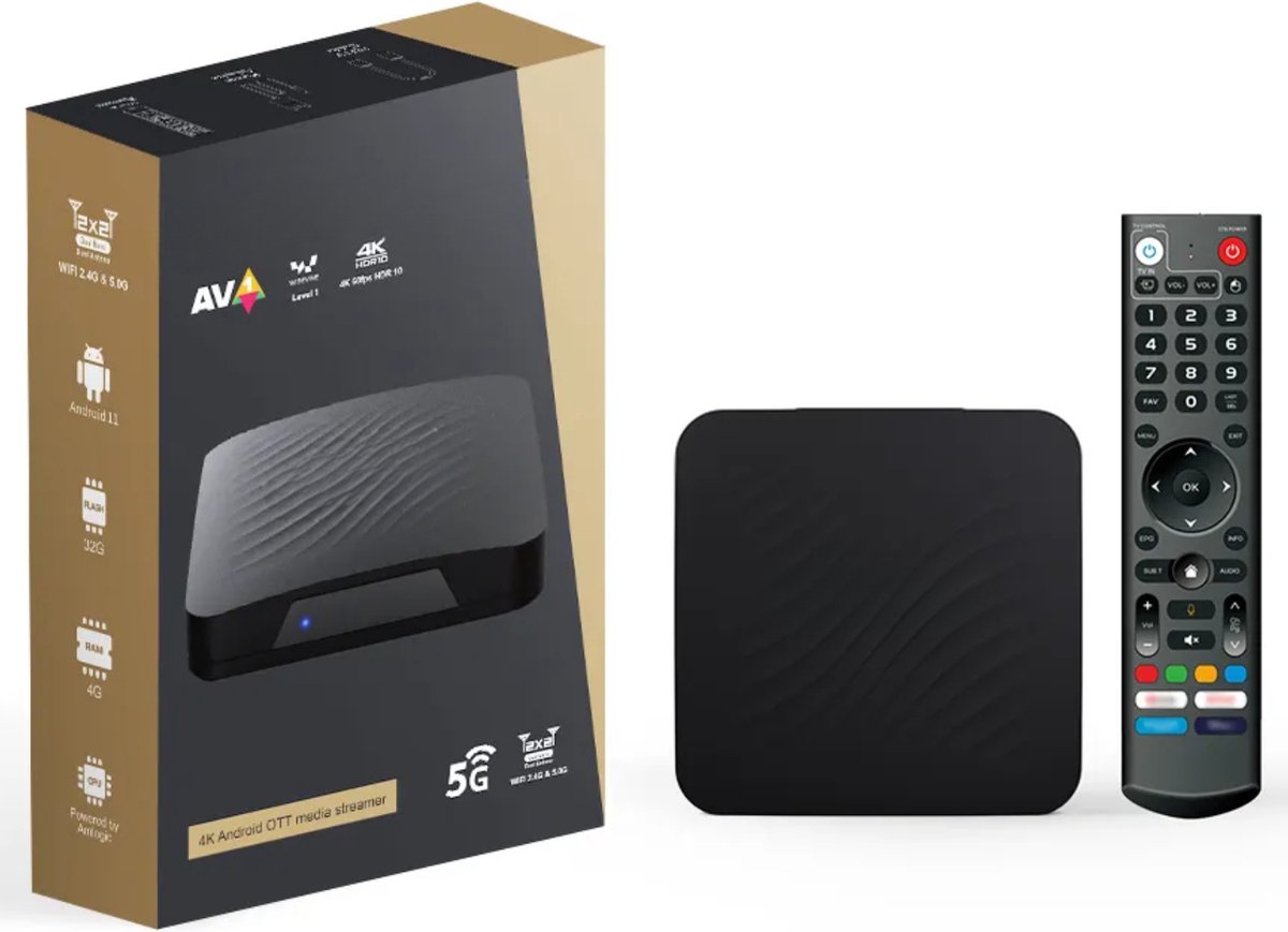 Android tv box 4k - 4gb ram DDR4 (snel) - 32gb opslag - Hoge prestaties ...