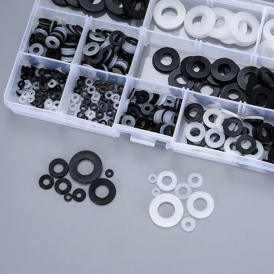 500 stuks platte sluitringen, nylon afstandshulzen, machinekoppen afdichtingen... | bol