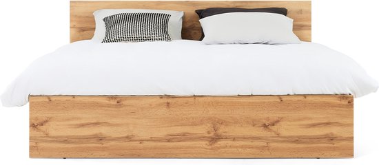 Maxi Bed Tim 180 x 200 cm - Bedframe Eiken - Bedombouw ...