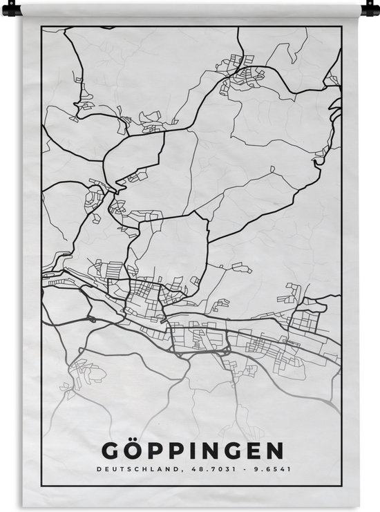 Wandkleed - Wanddoek - Kaart - Göppingen - Plattegrond - Stadskaart ...