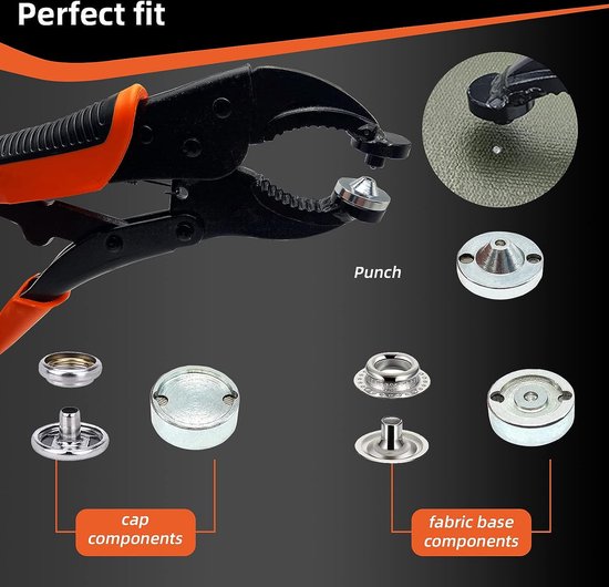 Drukknopset met tang, Metalen Knopen Installatie Gereedschap Set bevat ...