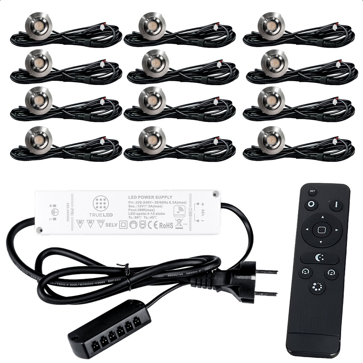 TrueLED Grand Chrome - Inbouw LED Spot Dimbaar voor Overkapping - IP65 ...