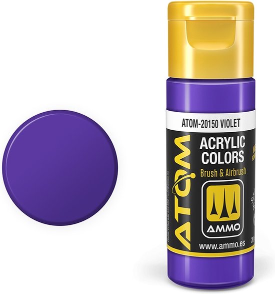 AMMO MIG Hobbyverf Acrylverf - MIG 20150 ATOM - Violet - Acryl - 20ml Verf flesje - 20 ml | bol