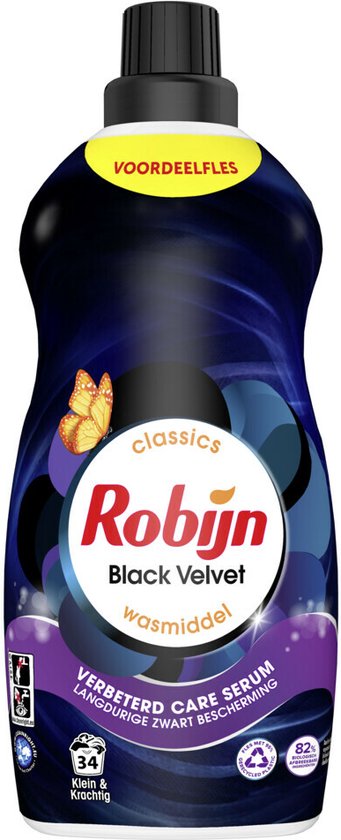 Robijn Klein & Krachtig Wasmiddel Black Velvet 34 Wasbeurten 1,19 liter ...