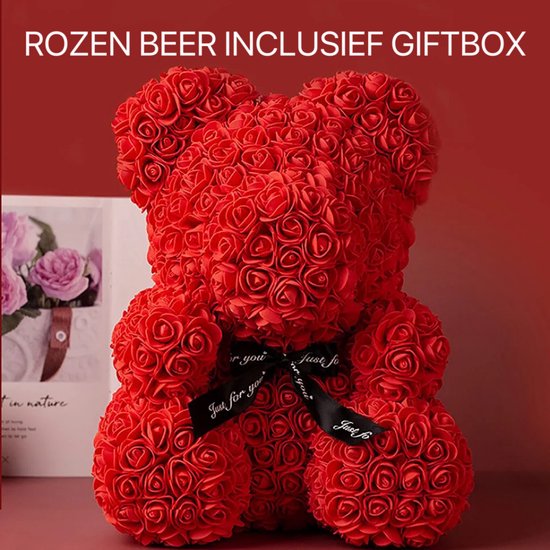 ROZEN BEER - ROOD - ROSE BEAR - 25CM - Romantisch Liefdes Valentijn ...