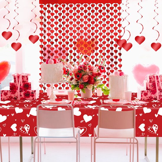 Valentijn Decoratie Rode Swirl Slingers Hartjes Hangdecoratie ...