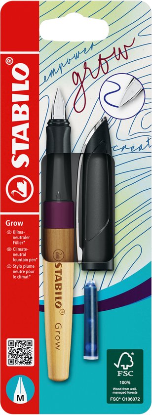 STABILO Grow vulpen, pruimen rood/kers | bol