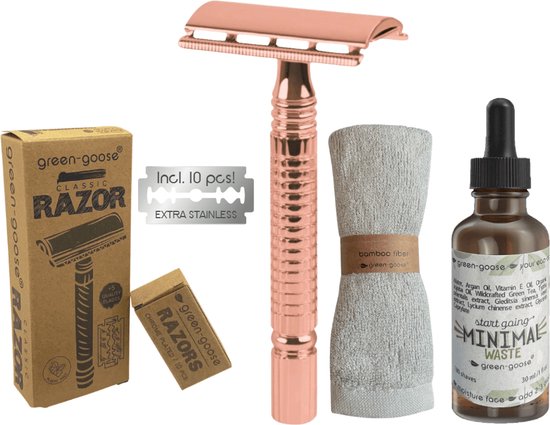 green-goose Scheerset met Scheerolie | Rozegoud | bol