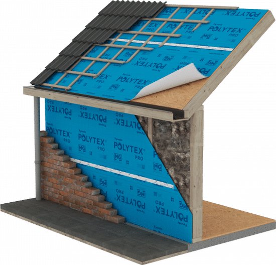Polytex PRO PLUS - damp-open isolatiefolie - 1,50 x 50m - Met ...