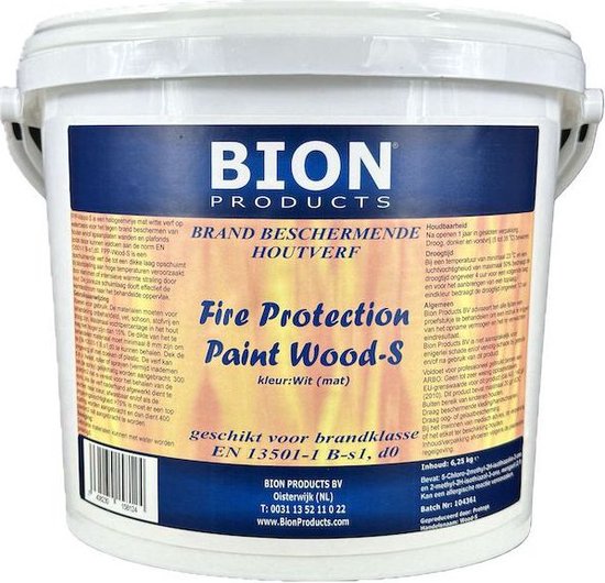 Brandwerende verf - Fire Protection Paint - Wood-S Wit 6,5 kg ...