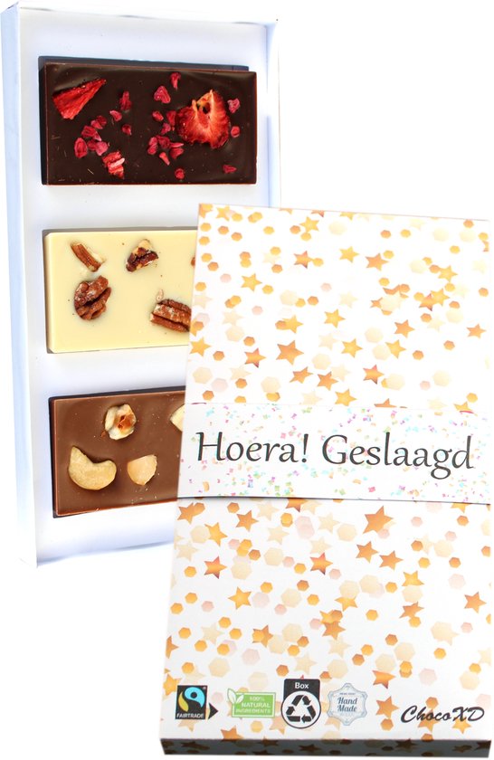 Geslaagd chocoladecadeau - Succes cadeau - Chocolade repen - Chocolade ...